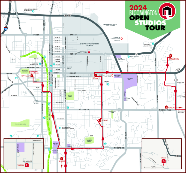 2024 Map of Artists Studios – Bloomington Open Studios Tour